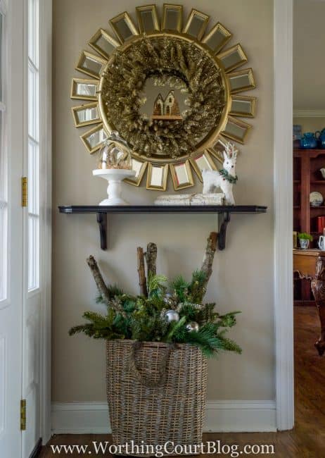 Rustic And Elegant Christmas Foyer - Worthing Court | DIY Home Decor ...
