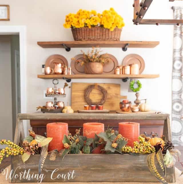 Decorating For Fall With Copper In My Breakfast Room | Worthing Court
