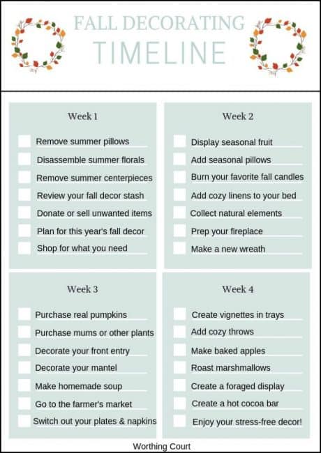 A Handy Timetable To Know When To Decorate For Fall | Worthing Court